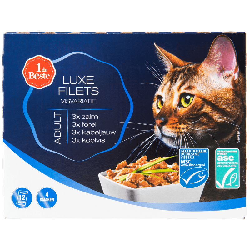 1 de Beste Kat luxe filets vis variatie 12 stuks | Dirk