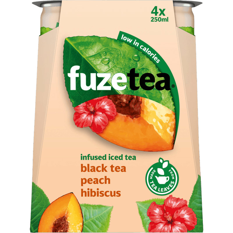 Fuze tea Ice tea perzik hibiscus 4x25 cl | Dirk