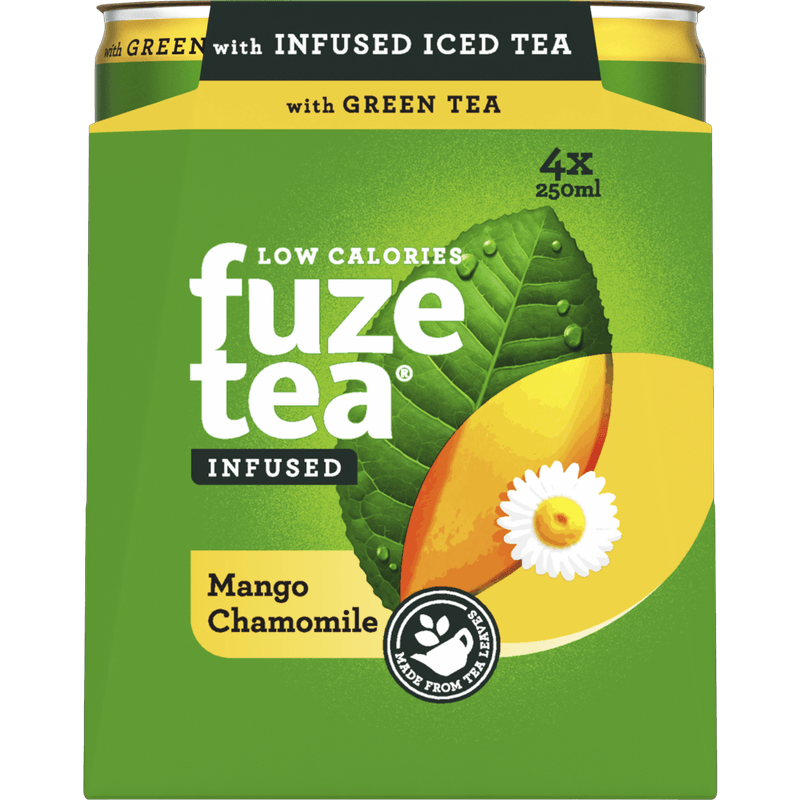 Fuze tea Ice tea green mango-chamomile 4x25 cl | Dirk