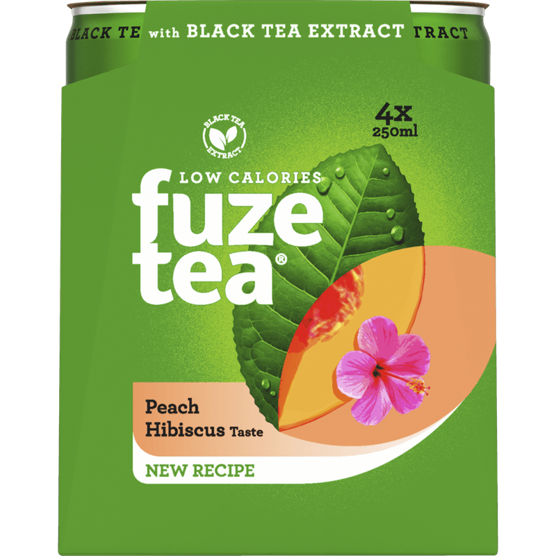 Fuze tea Ice tea perzik hibiscus 4x25 cl | Dirk